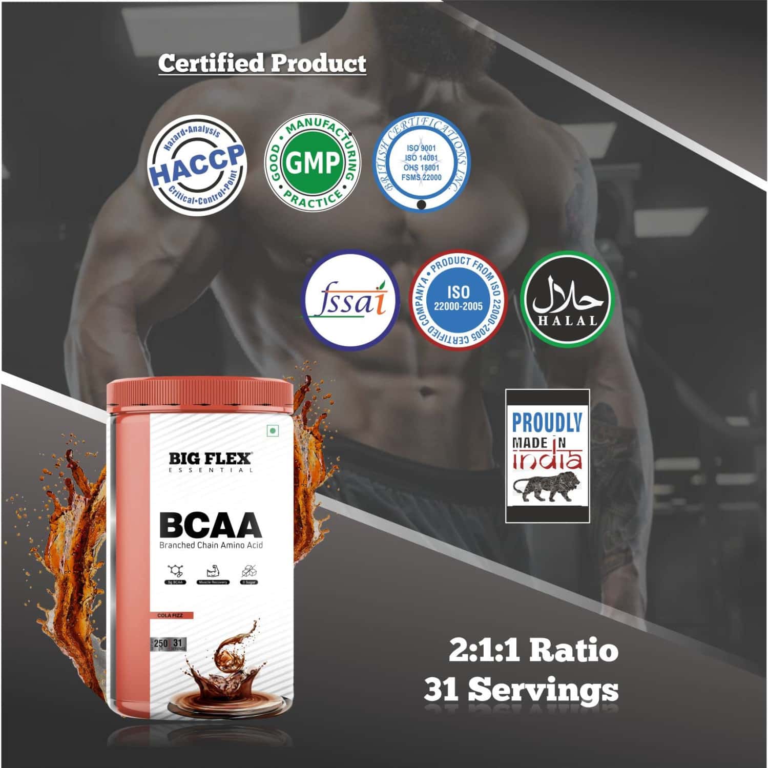 Buy BIGFLEX ESSENTIAL BCAA - COLA FIZZ (250GM) - JAR Online & Get Upto 60% OFF at PharmEasy