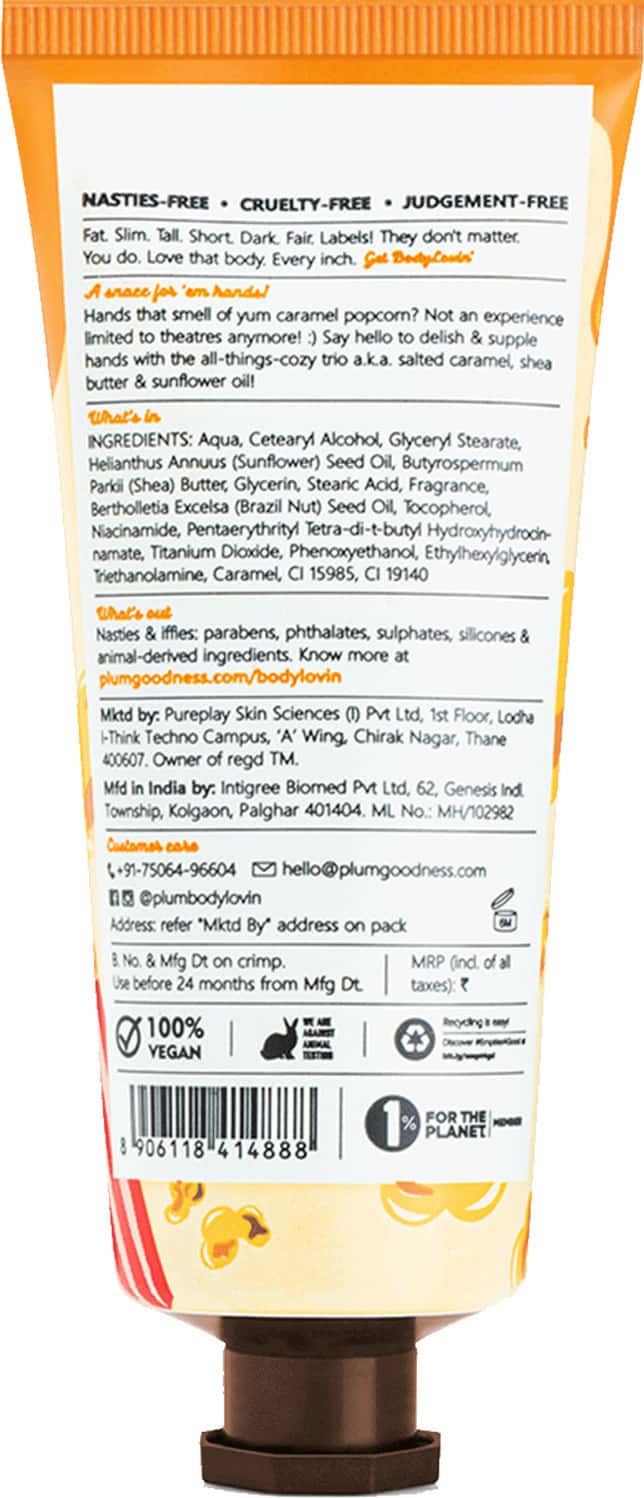 Buy PLUM BODYLOVIN' CARAMEL POPCORN HAND CREAM 50 G Online & Get Upto ...