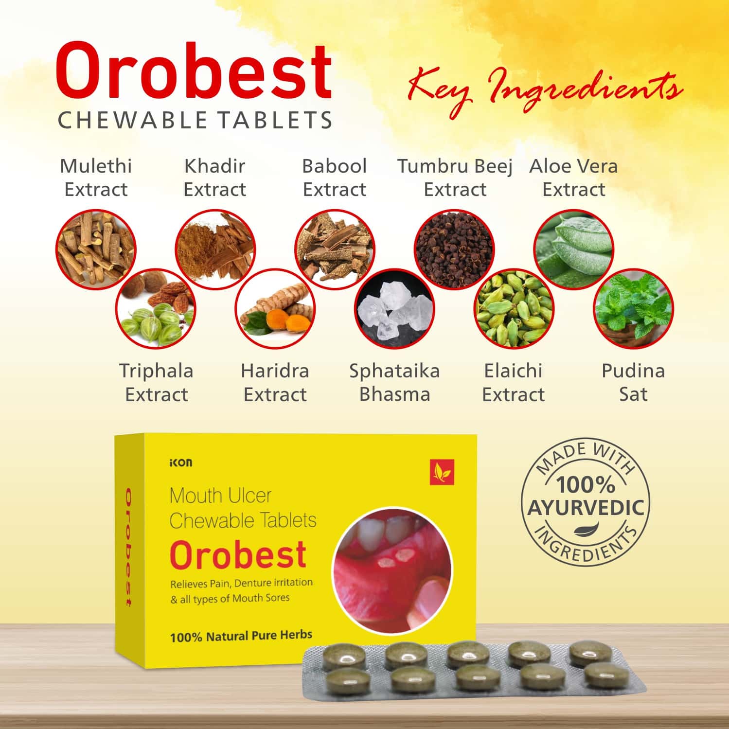 Buy OROBEST CHEWABLE TABLETS (1 X 10 BLISTER | REDUCES MOUTH ULCERS ...