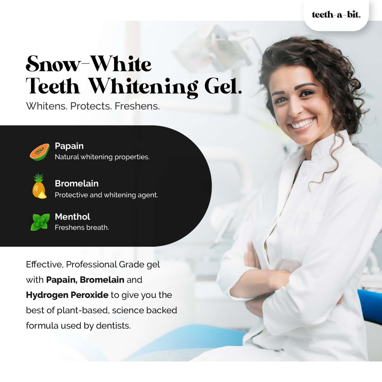 Buy TEETH-A-BIT TEETH WHITENING SNOW WHITE GEL | PLANT BASED, ENAMEL ...