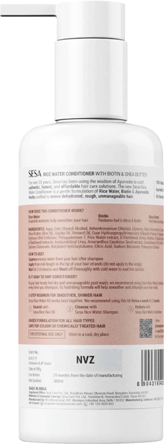 Buy SESA RICE WATER CONDITIONER WITH BIOTIN & SHEA BUTTER NO SULPHATES ...