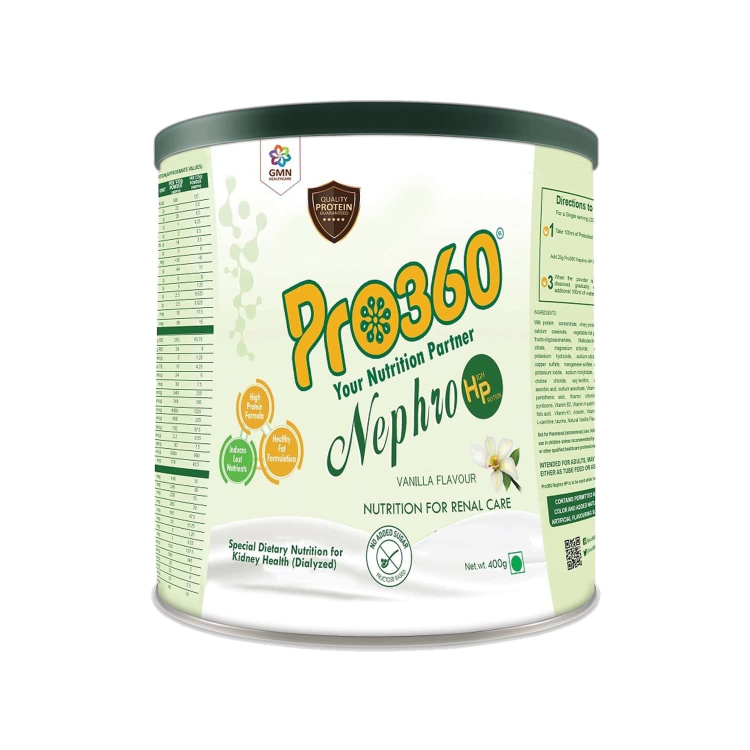 Buy PRO360 NEPHRO HP VANILLA NUTRITION DRINK TIN OF 400 G Online & Get ...