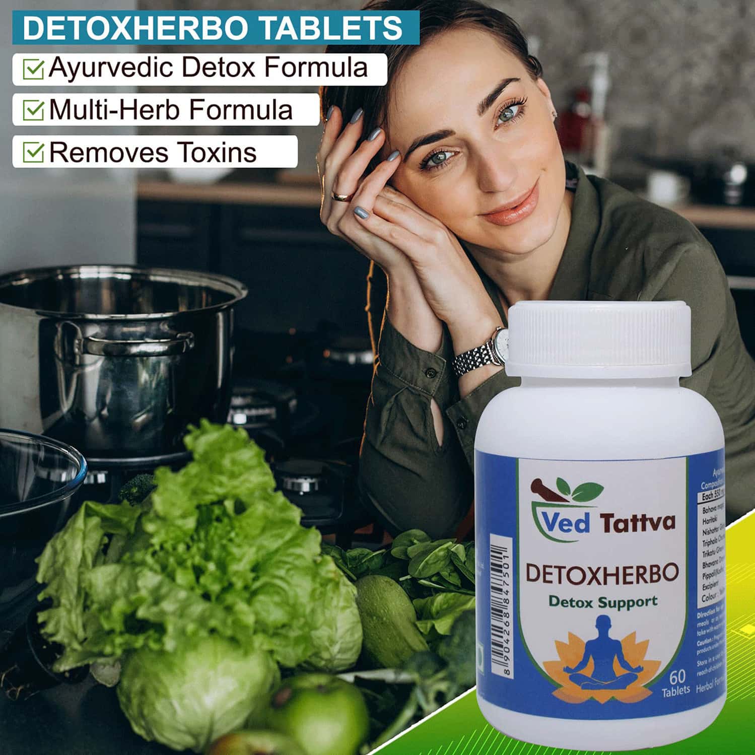Buy VED TATTVA DETOX HERBO 60 TABLETS NATURAL SUPPLEMENT FOR COLON ...