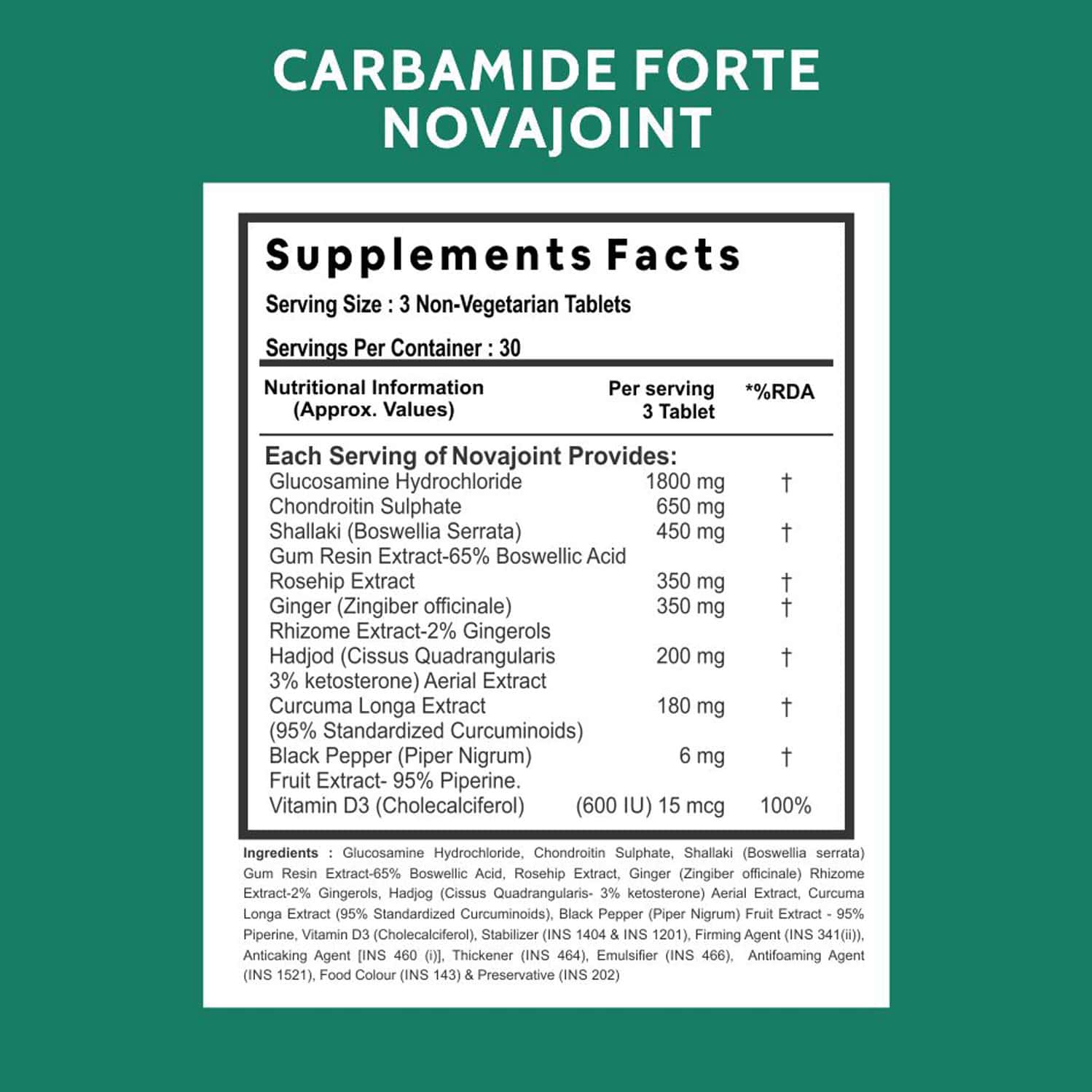 Buy CARBAMIDE FORTE JOINT SUPPORT SUPPLEMENT WITH GLUCOSAMINE&VITAMINS ...