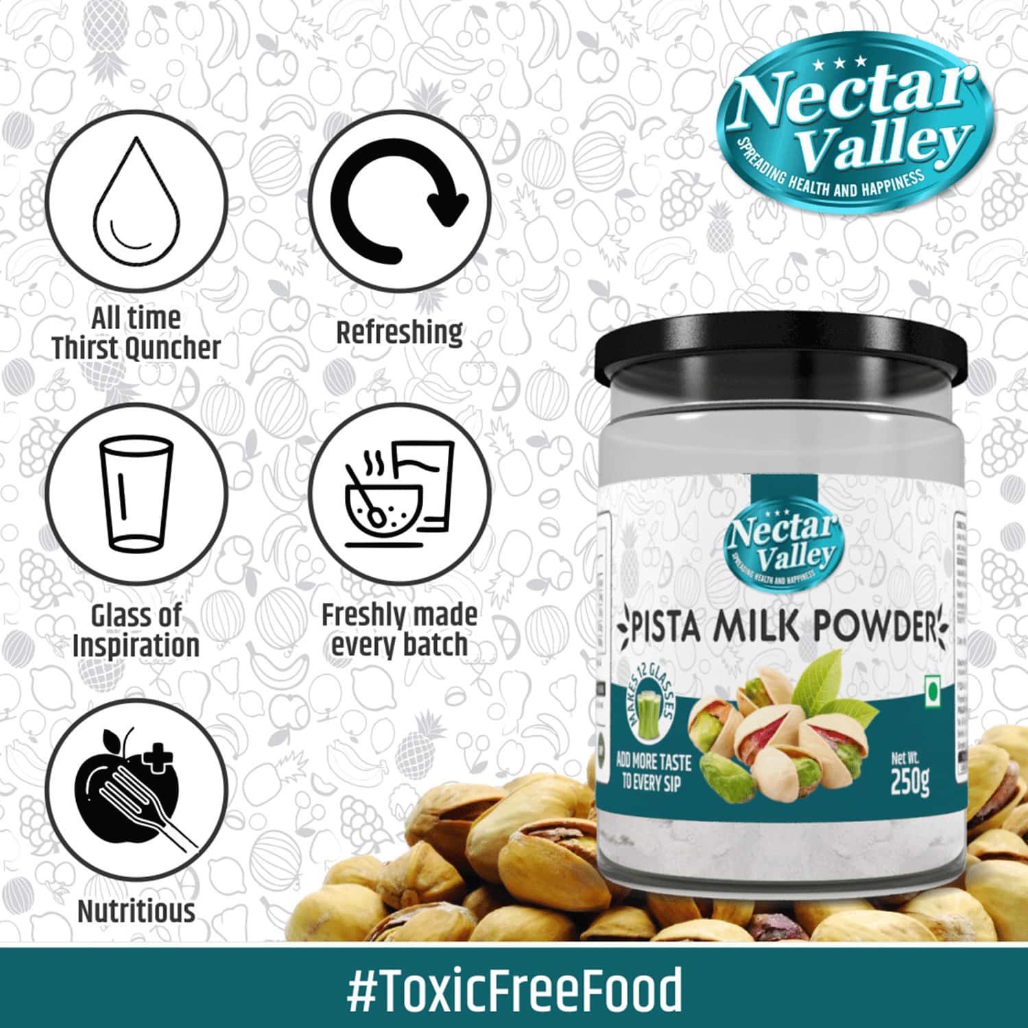 Buy NECTAR VALLEY PISTA MILKSHAKE POWDER NO REFINED SUGAR ADDED | MAKES ...
