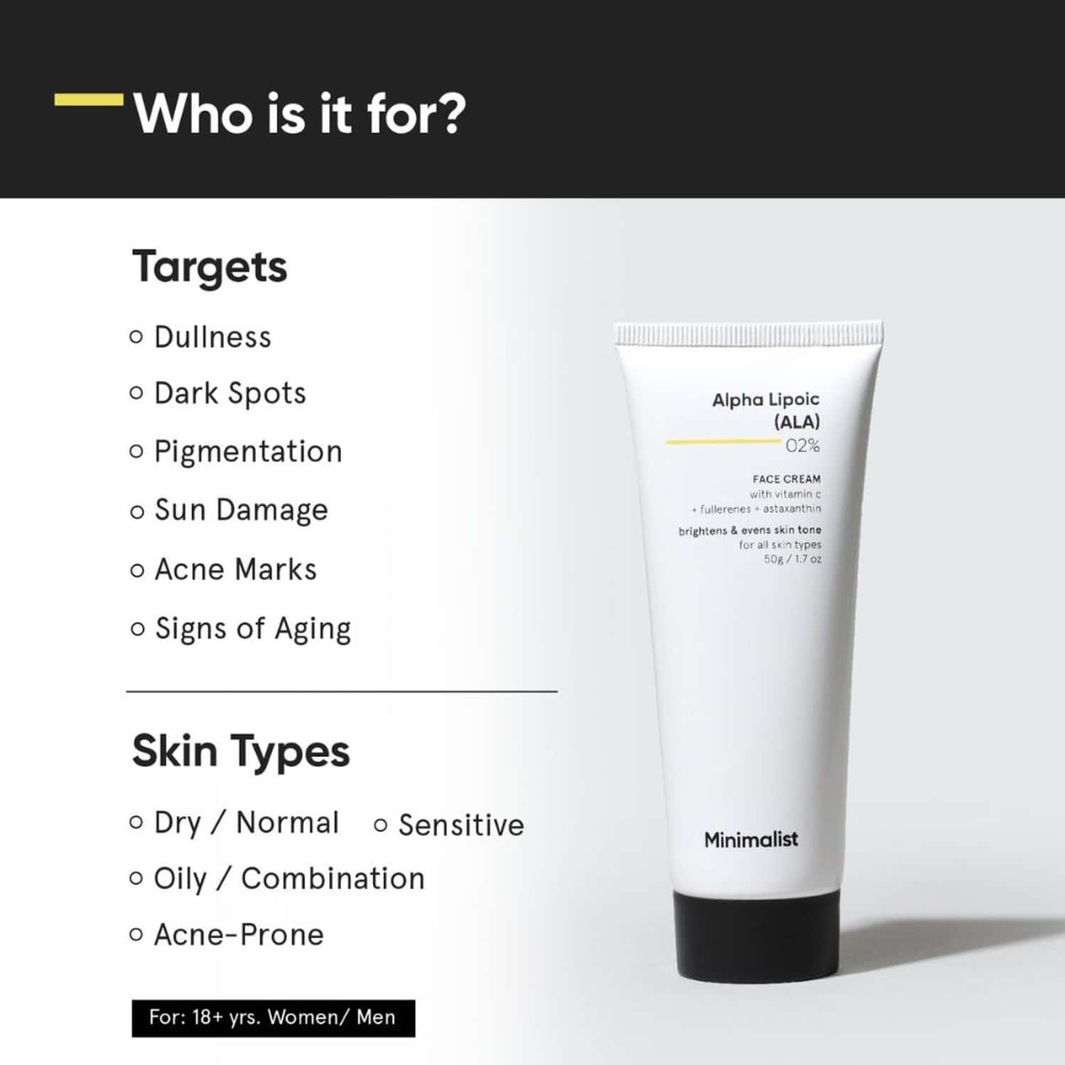 Buy ALPHA LIPOIC (ALA) WITH VITAMIN C 2% BRIGHTENING CREAM FOR BRIGHT ...