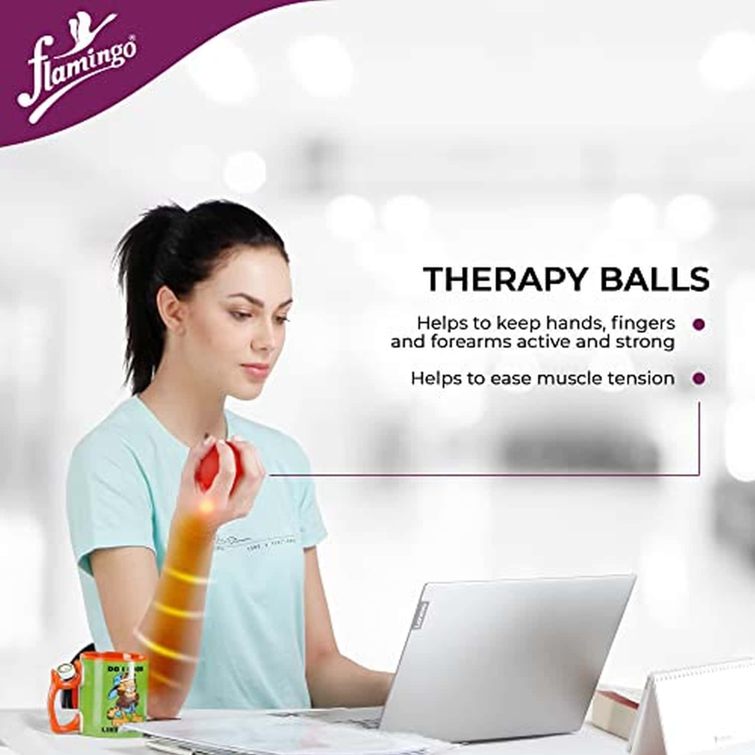 Buy FLAMINGO GEL EXERCISE BALL FOR WRIST MUSCLES STRENGTHENING, MEDIUM ...