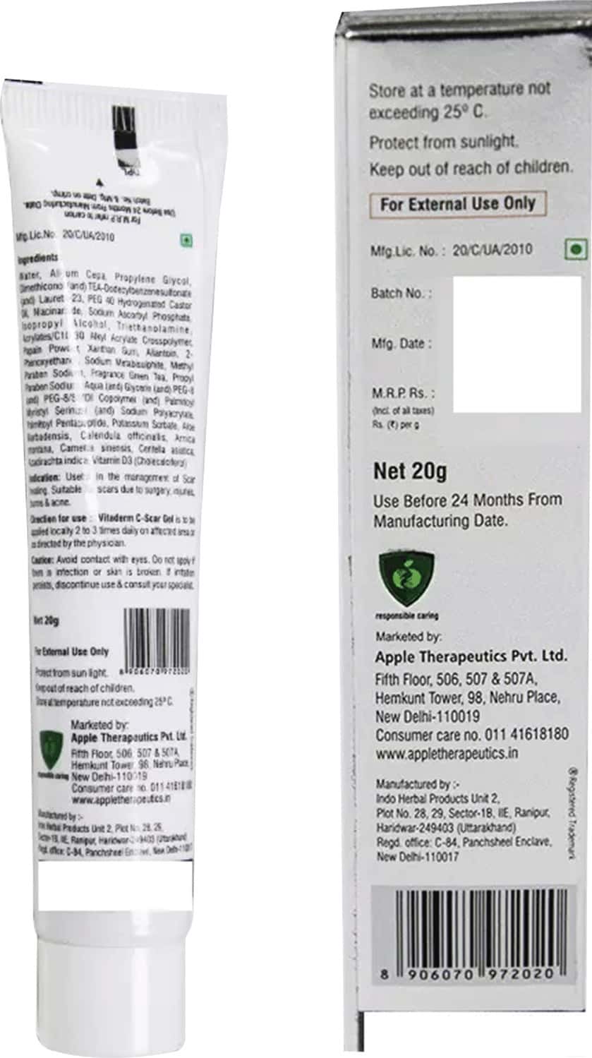Buy VITADERM C - SCAR GEL 20G Online & Get Upto 60% OFF at PharmEasy