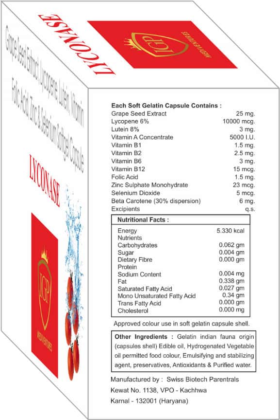 Buy LYCONASE MULTIVITAMIN AND MULTIMINERAL WITH LYCOPENE (60 CAPSULES ...
