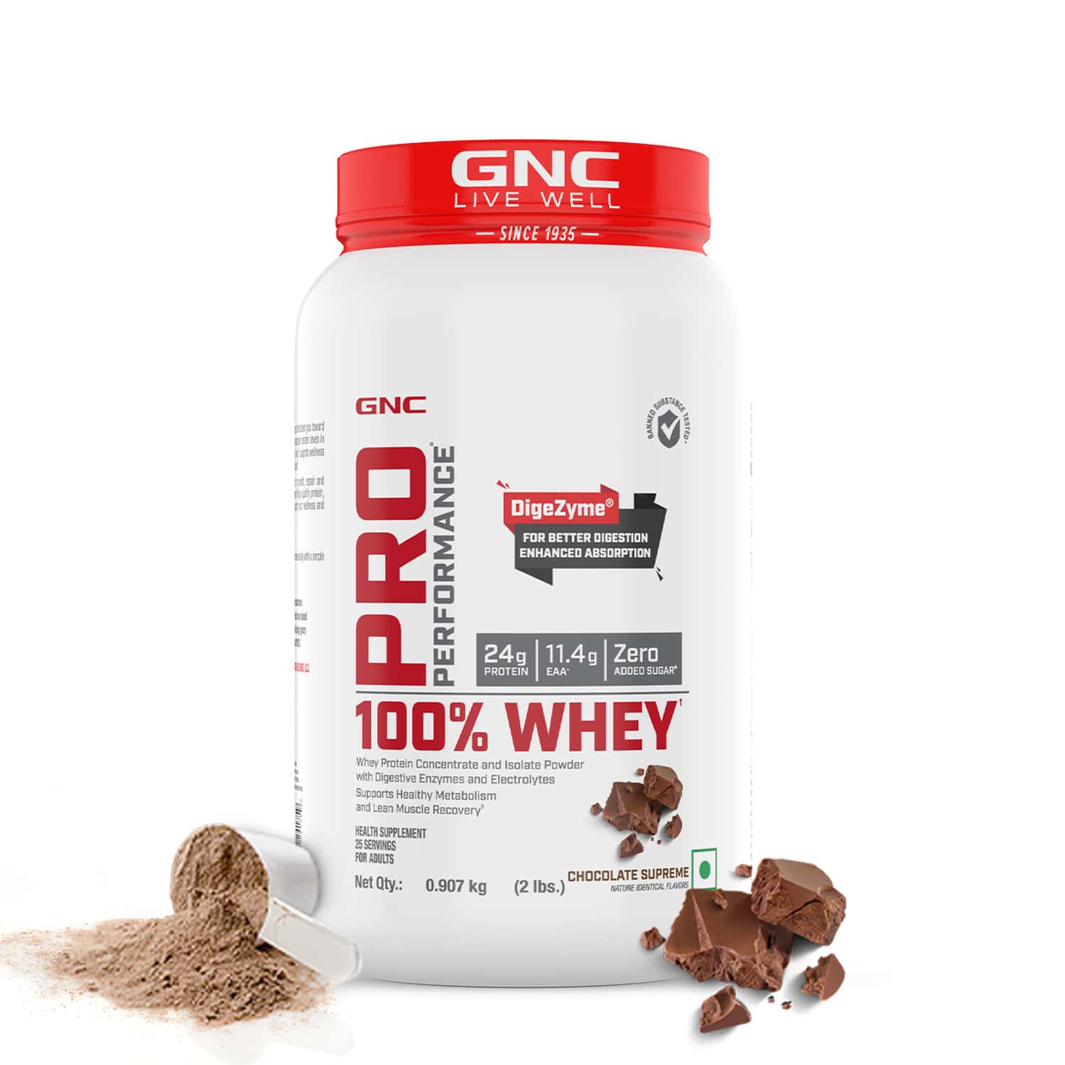 Buy GNC PRO PERFORMANCE 100% WHEY PROTEIN POWDER, 907 G | 24G PROTEIN ...