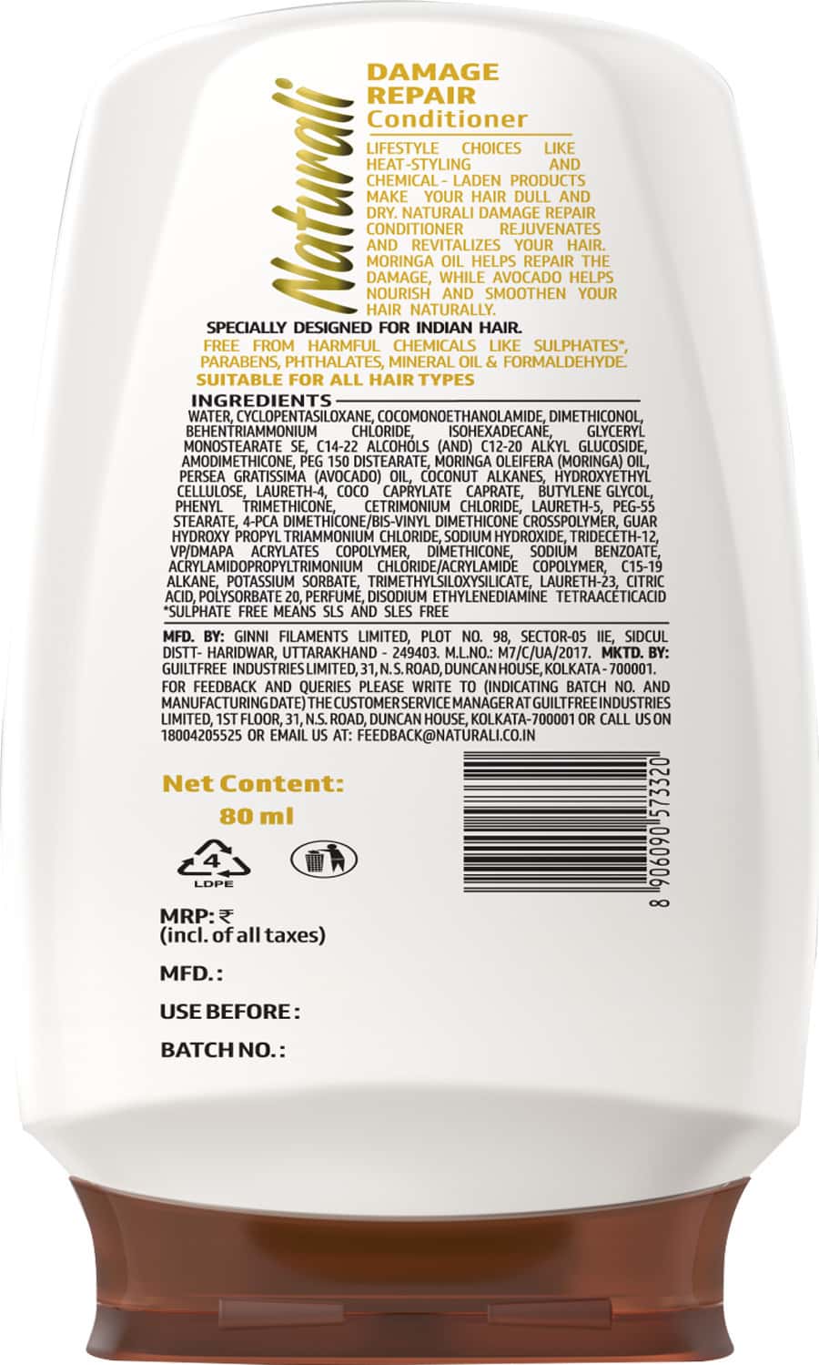 Buy NATURALI DAMAGE REPAIR CONDITIONER 80 ML Online & Get Upto 60% OFF ...