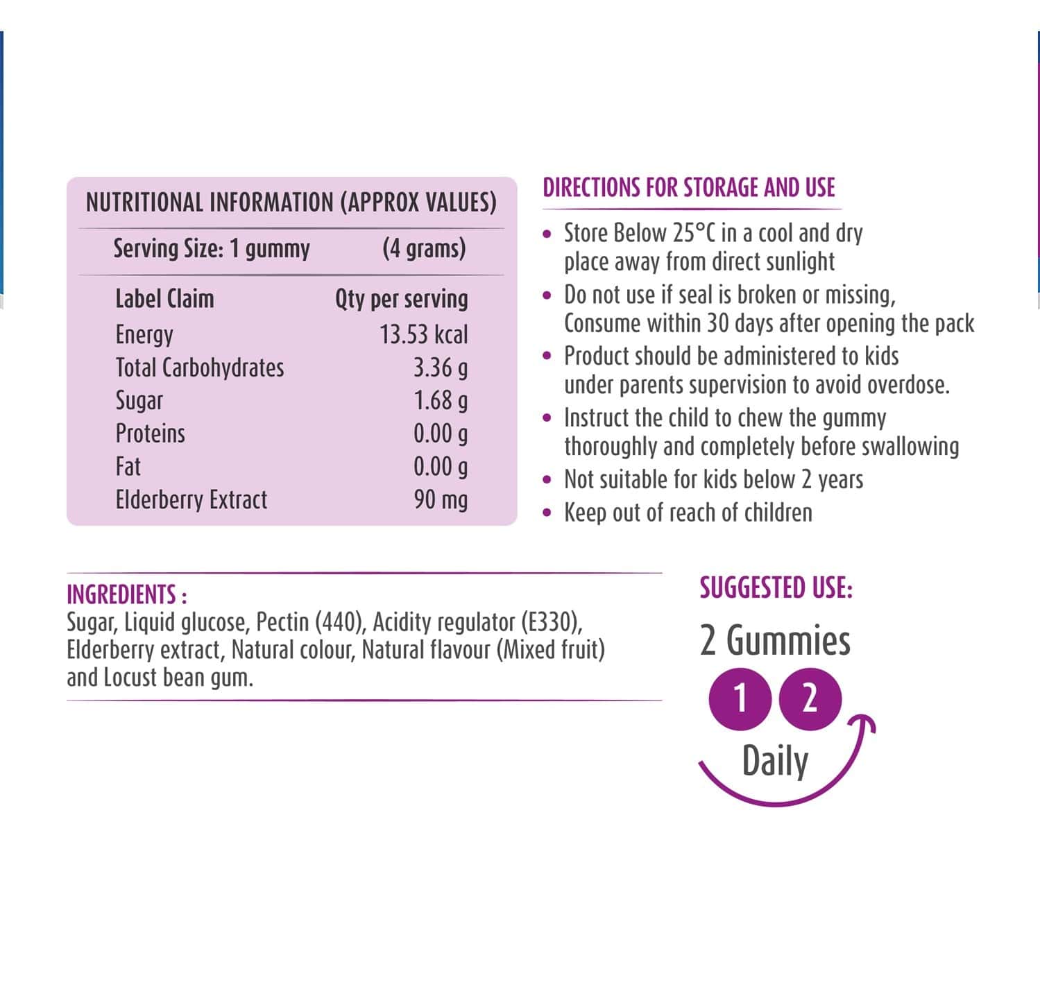 Buy PEDIACARE SUPER IMMUNO PLUS ELDERBERRY GUMMIES FOR KIDS ABOVE 2 ...