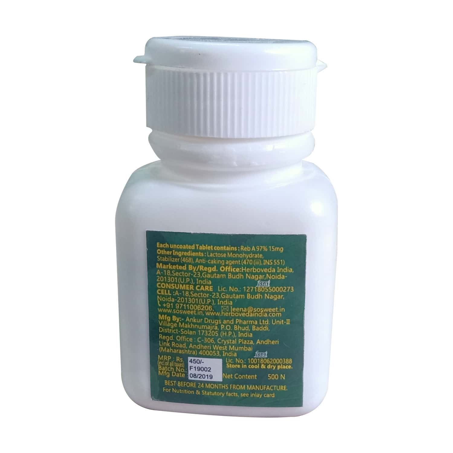 Buy SO SWEET STEVIA (500) TABLETS DISPENSER - SUGAR FREE (PACK OF 3 ...