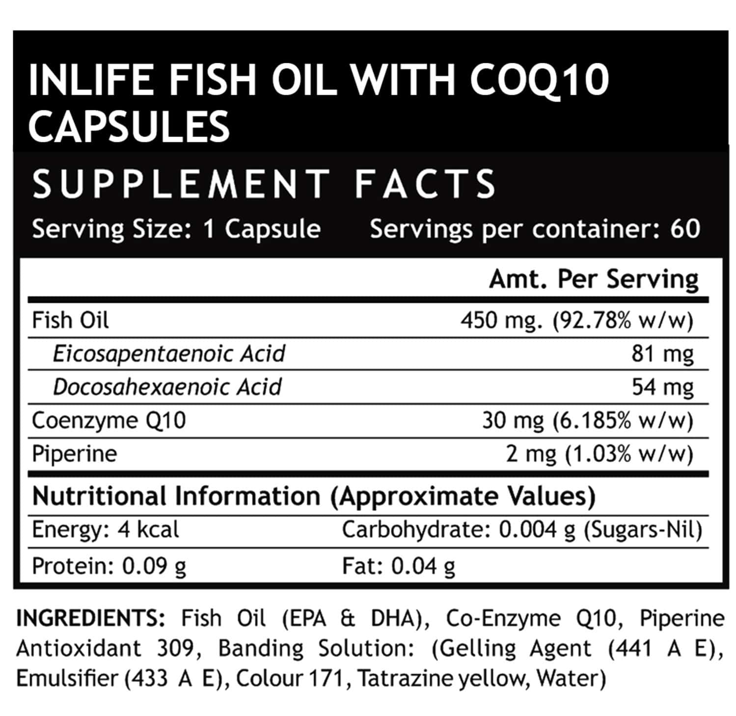 Buy INLIFE FISH OIL COENZYME Q10 OMEGA 3 SUPPLEMENT (FAST RELEASE) - 60 ...