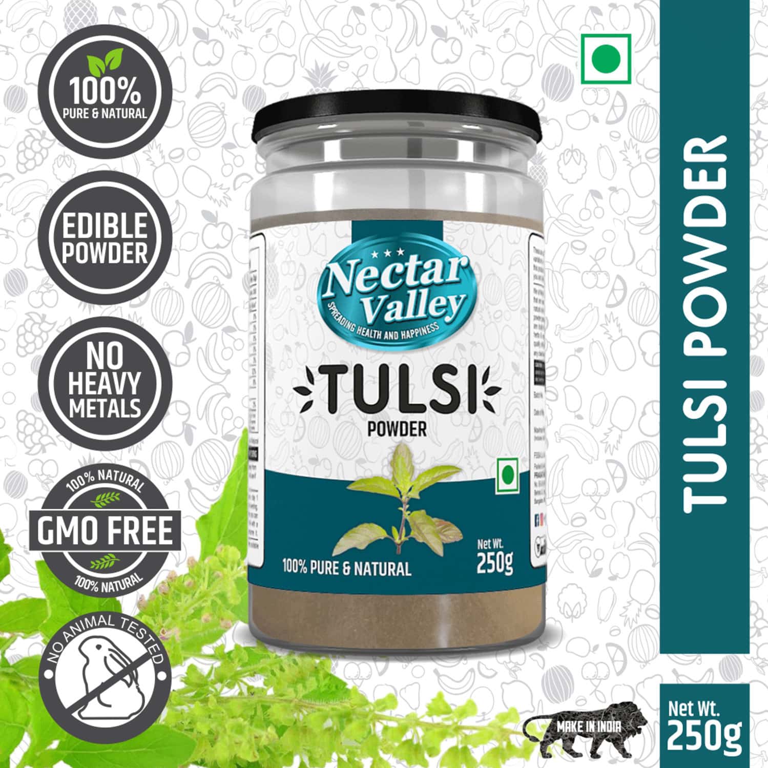Buy NECTAR VALLEY TULSI LEAF POWDER (OCIMUM SANCTUM) 250G | PURE AND ...