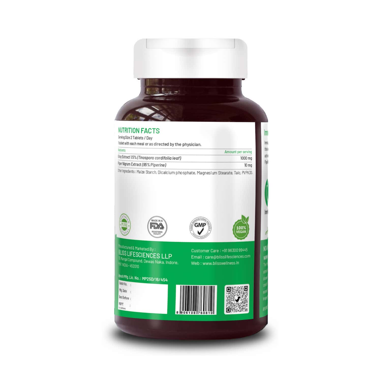 Buy BLISS WELNESS PURE GILOY EXTRACT BIOPIPERINE IMMUNITY BOOSTER BLOOD ...