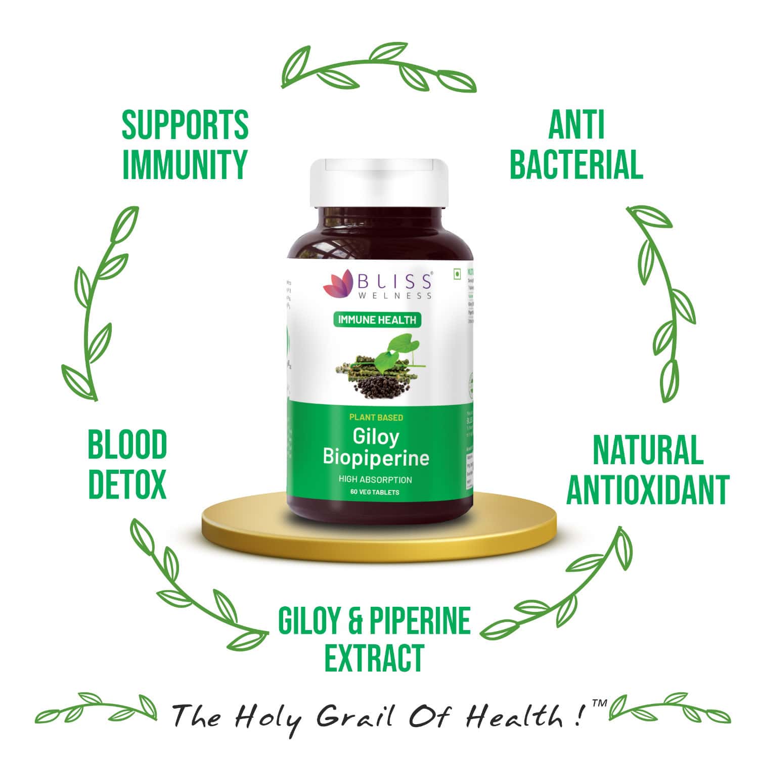 Buy BLISS WELNESS PURE GILOY EXTRACT BIOPIPERINE IMMUNITY BOOSTER BLOOD ...