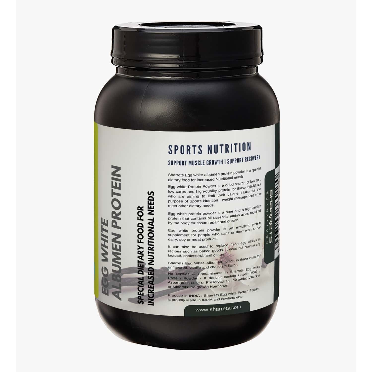 Buy SHARRETS EGG WHITE ALBUMEN PROTEIN POWDER - VANILLA FLAVOR, LACTOSE ...