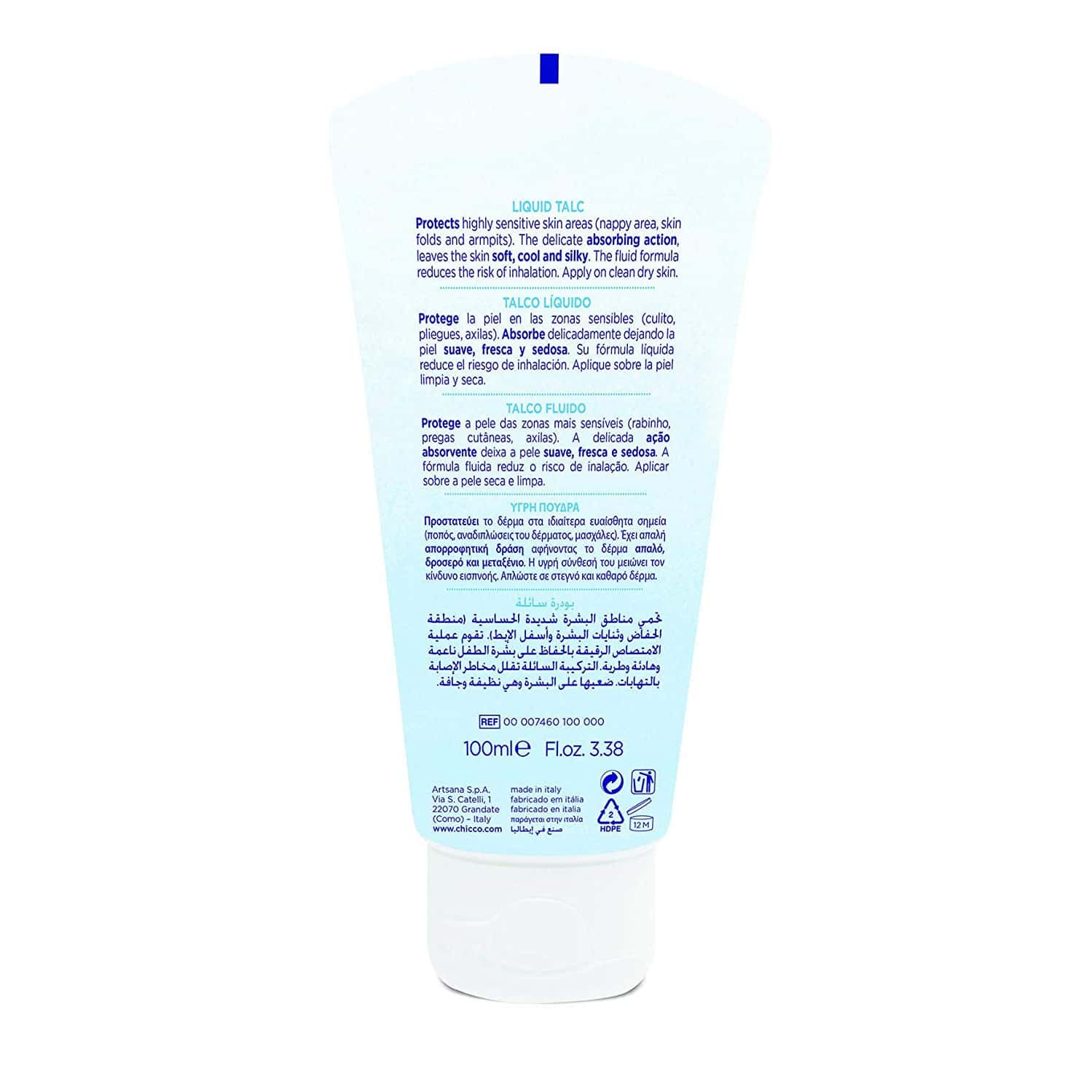 Buy CHICCO NATURAL SENSATION LIQUID TALC (BLUE, 100ML) Online & Get ...