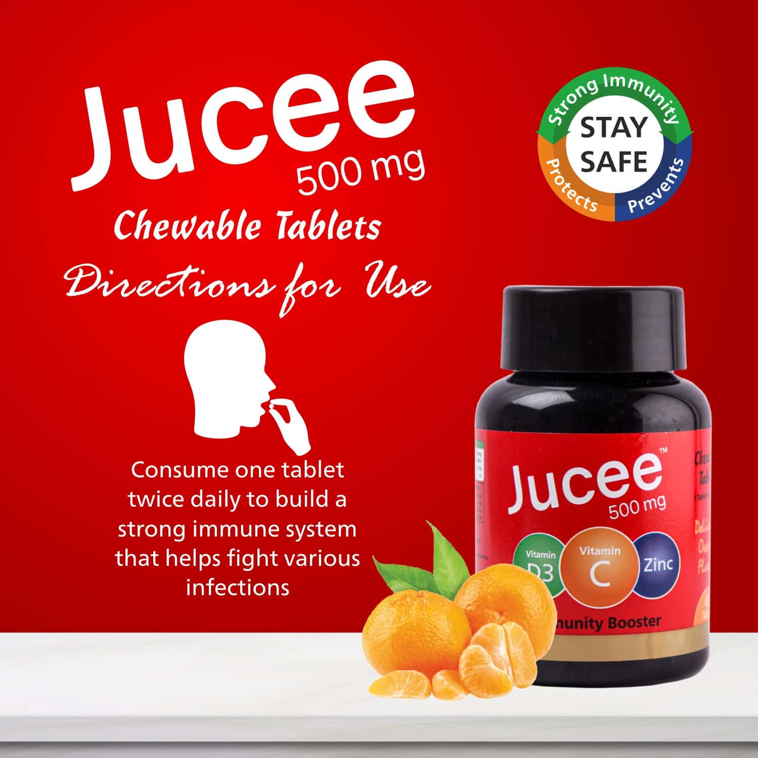 Buy JUCEE CHEWABLE TABLETS 60 CAPS | VITAMINS & ZINC | ORANGE FLAVOUR (PACK OF 2) Online & Get ...
