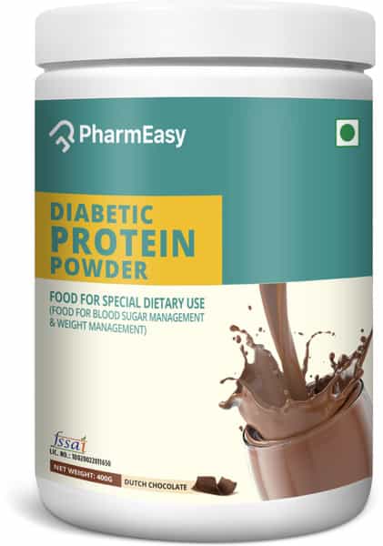 Buy PHARMEASY DIABETIC PROTEIN POWDER, CHOCOLATE FLAVOUR 400G Online ...