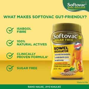 Buy SOFTOVAC BOWEL REGULATOR JAR OF 100GM WITH FREE 2 SOFTOVAC SF ...