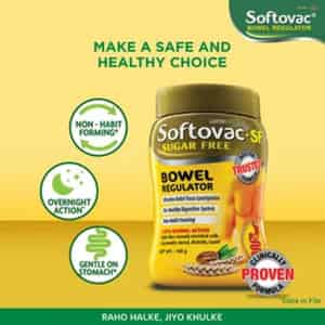 Buy SOFTOVAC BOWEL REGULATOR JAR OF 100GM WITH FREE 2 SOFTOVAC SF ...