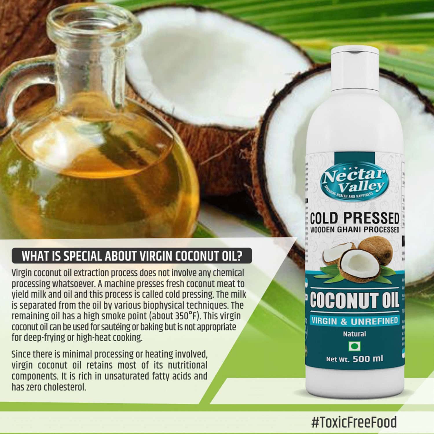 Buy NECTAR VALLEY COLD PRESSED VIRGIN COCONUT OIL | FOR SKIN HAIR ...