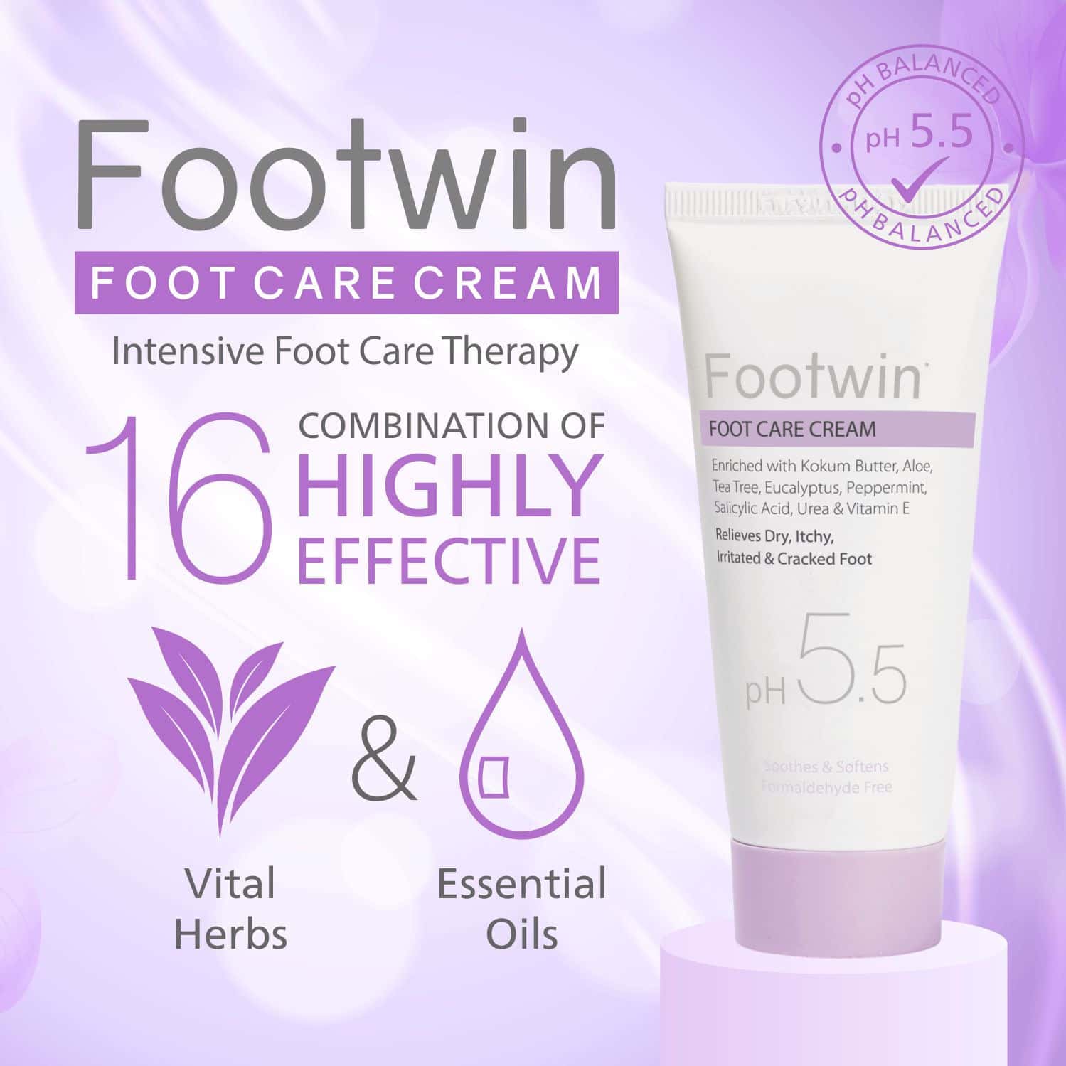 Buy FOOTWIN FOOT CARE CREAM 60 GM | WITH ALOE, COCOA BUTTER & COCONUT ...