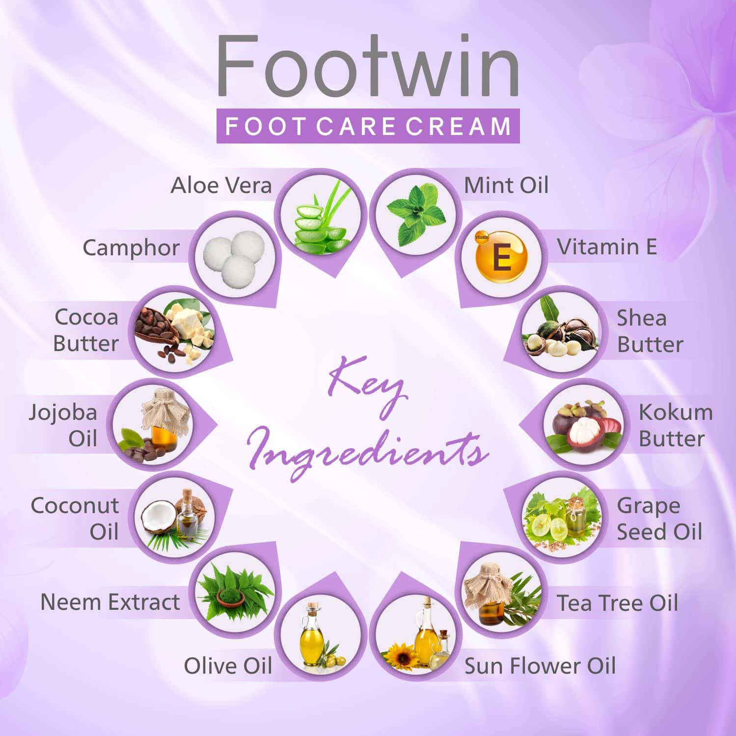 Buy FOOTWIN FOOT CARE CREAM 60 GM | WITH ALOE, COCOA BUTTER & COCONUT ...