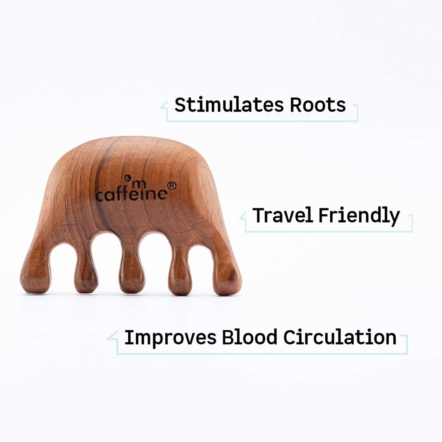 Buy MCAFFEINE TEAKWOOD HEAD MASSAGE COMB - STIMULATES ROOTS & IMPROVES ...