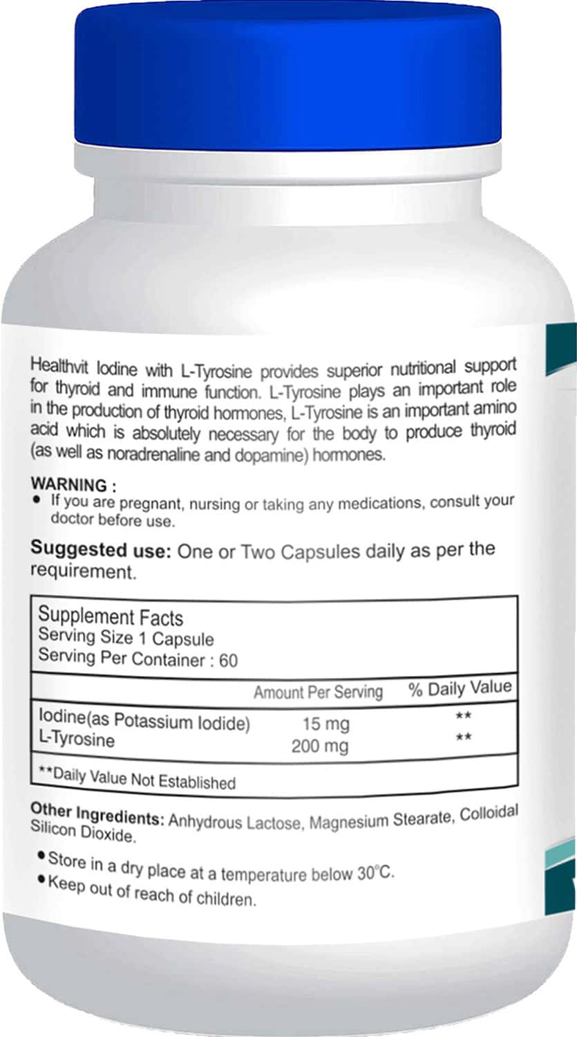 Buy HEALTHVIT THYROVITAN L-TYROSINE IODINE - 60 CAPSULES Online & Get ...