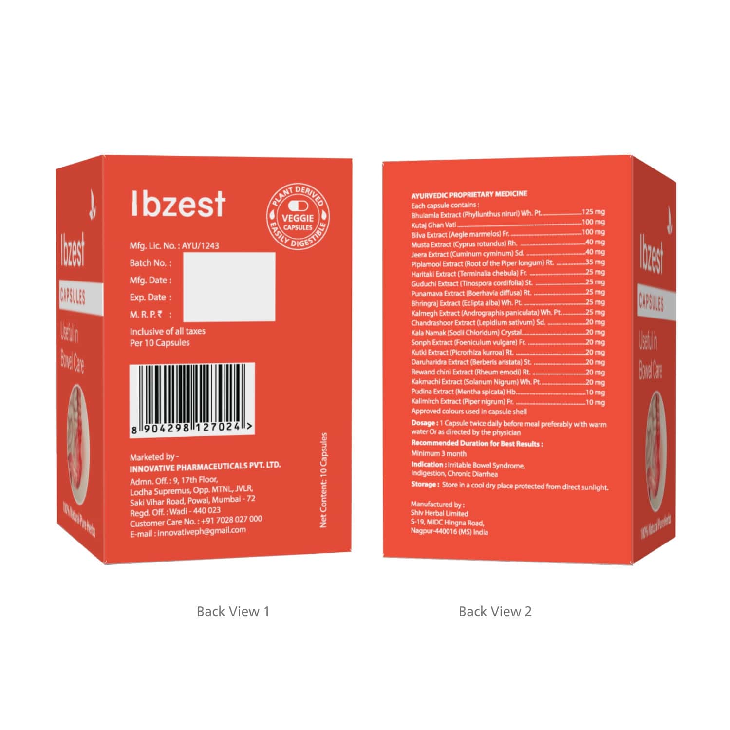 Buy IBZEST CAPSULES 10 CAPS | RELIEF FROM IRRITABLE BOWEL SYNDROME ...