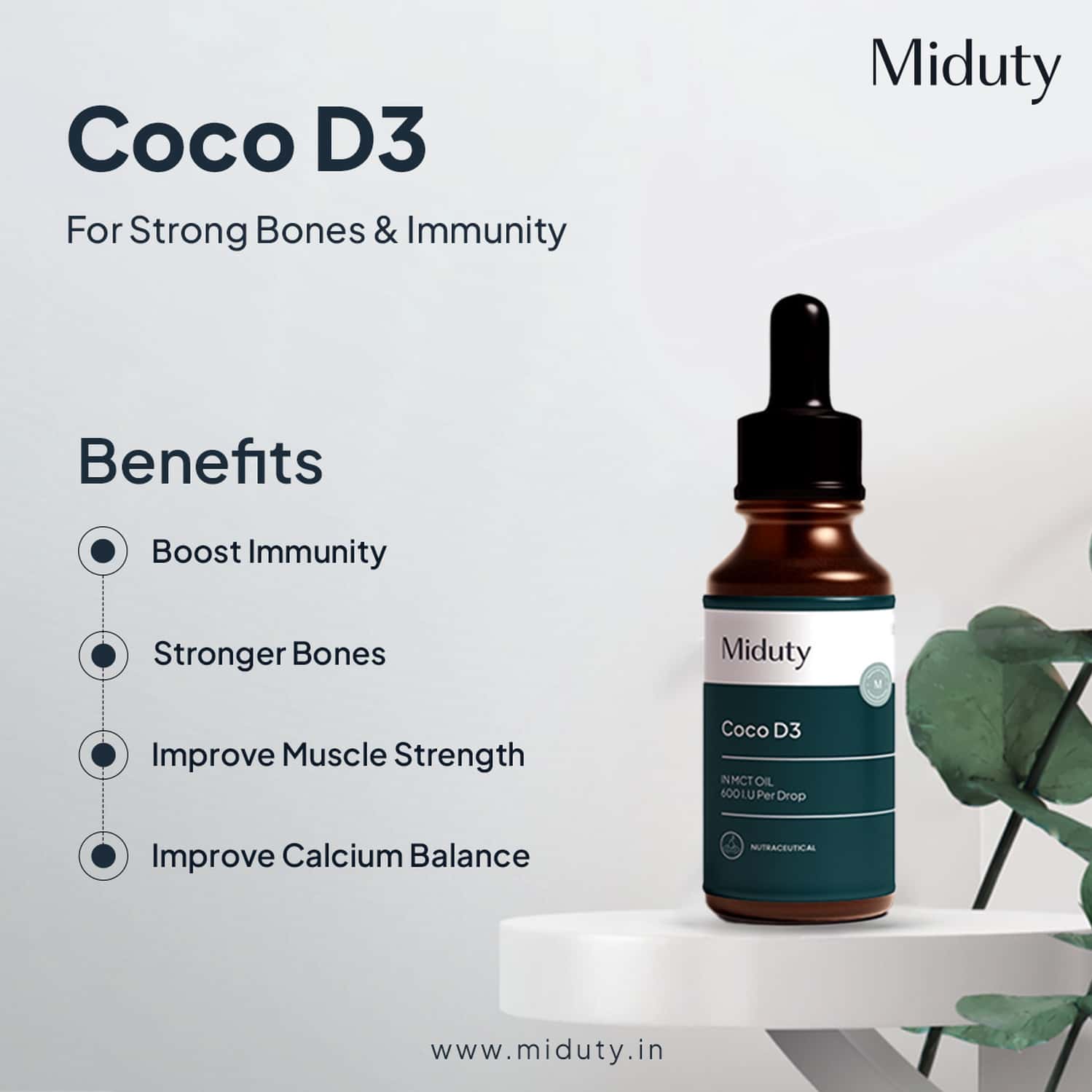 Buy MIDUTY PALAK NOTES COCO D3 - MCT OIL WITH VITAMIN D - CALCIUM AND ...