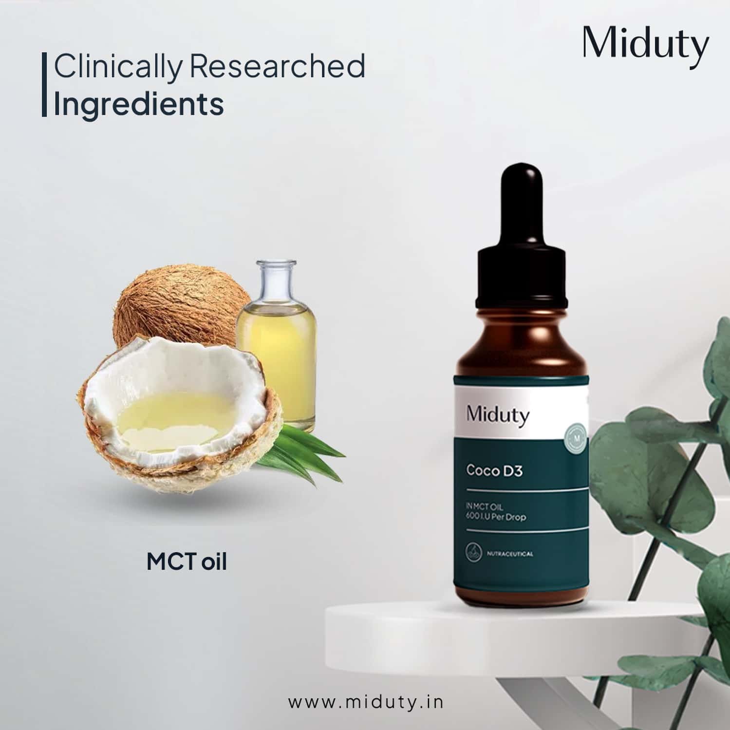 Buy MIDUTY PALAK NOTES COCO D3 - MCT OIL WITH VITAMIN D - CALCIUM AND ...
