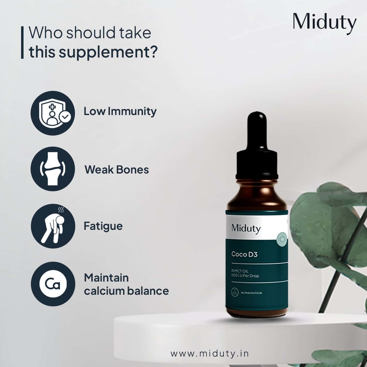 Buy MIDUTY PALAK NOTES COCO D3 - MCT OIL WITH VITAMIN D - CALCIUM AND ...