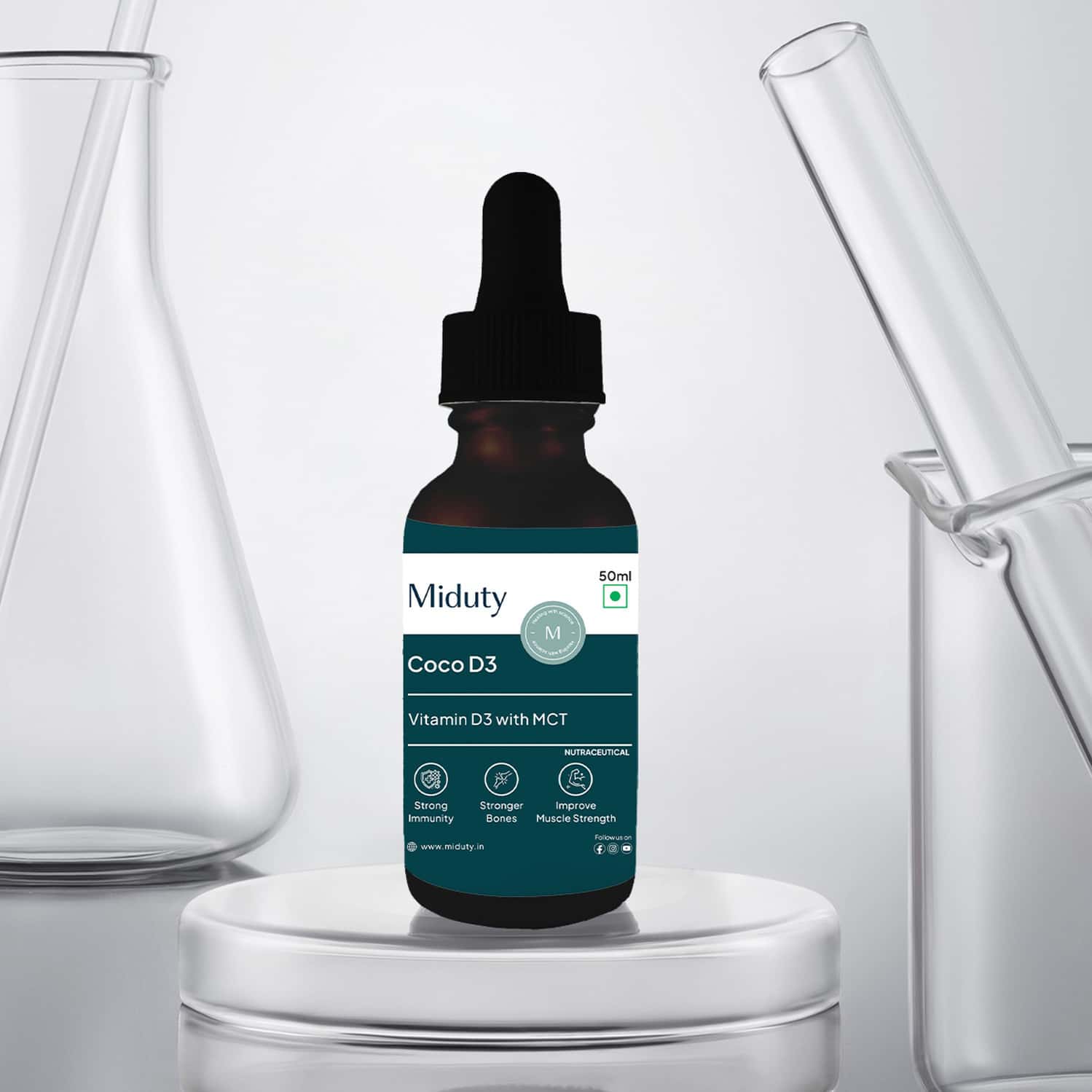 Buy MIDUTY PALAK NOTES COCO D3 - MCT OIL WITH VITAMIN D - CALCIUM AND ...