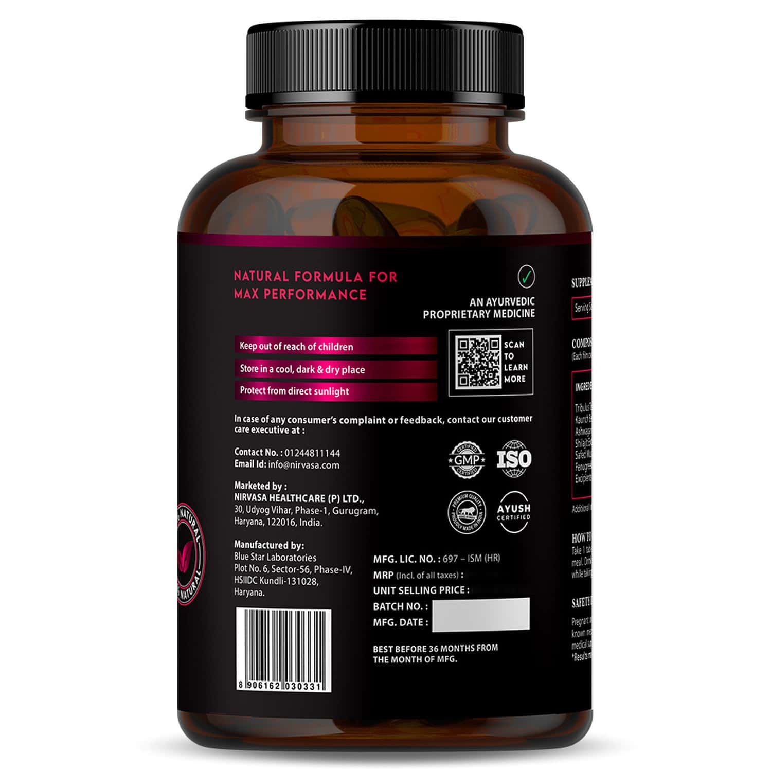 Buy NIRVASA TESTO7X TABLET, FOR STAMINA, PERFORMANCE AND BOOSTS T-LEVEL ...