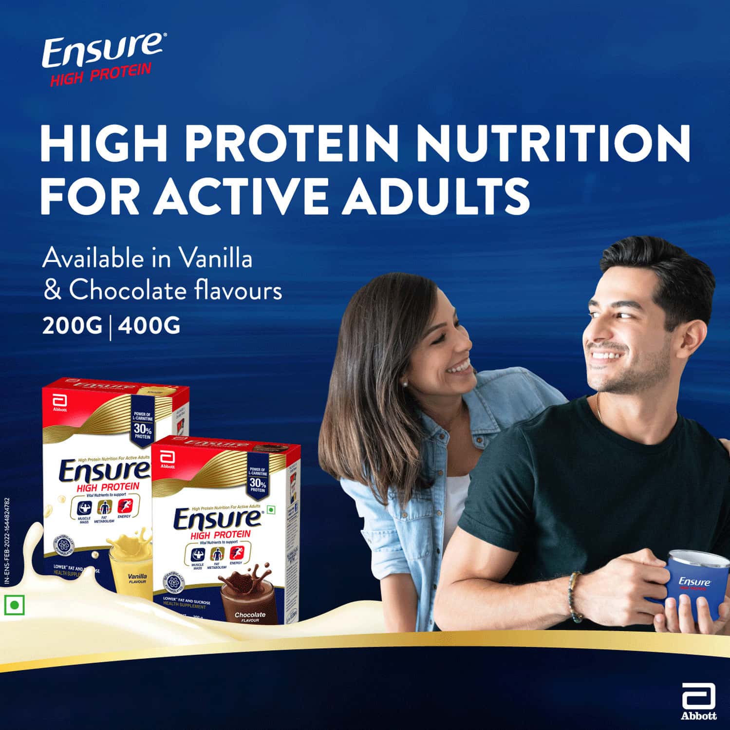 Buy ENSURE HIGH PROTEIN NUTRITION FOR ACTIVE ADULTS (VANILLA FLAVOUR ...