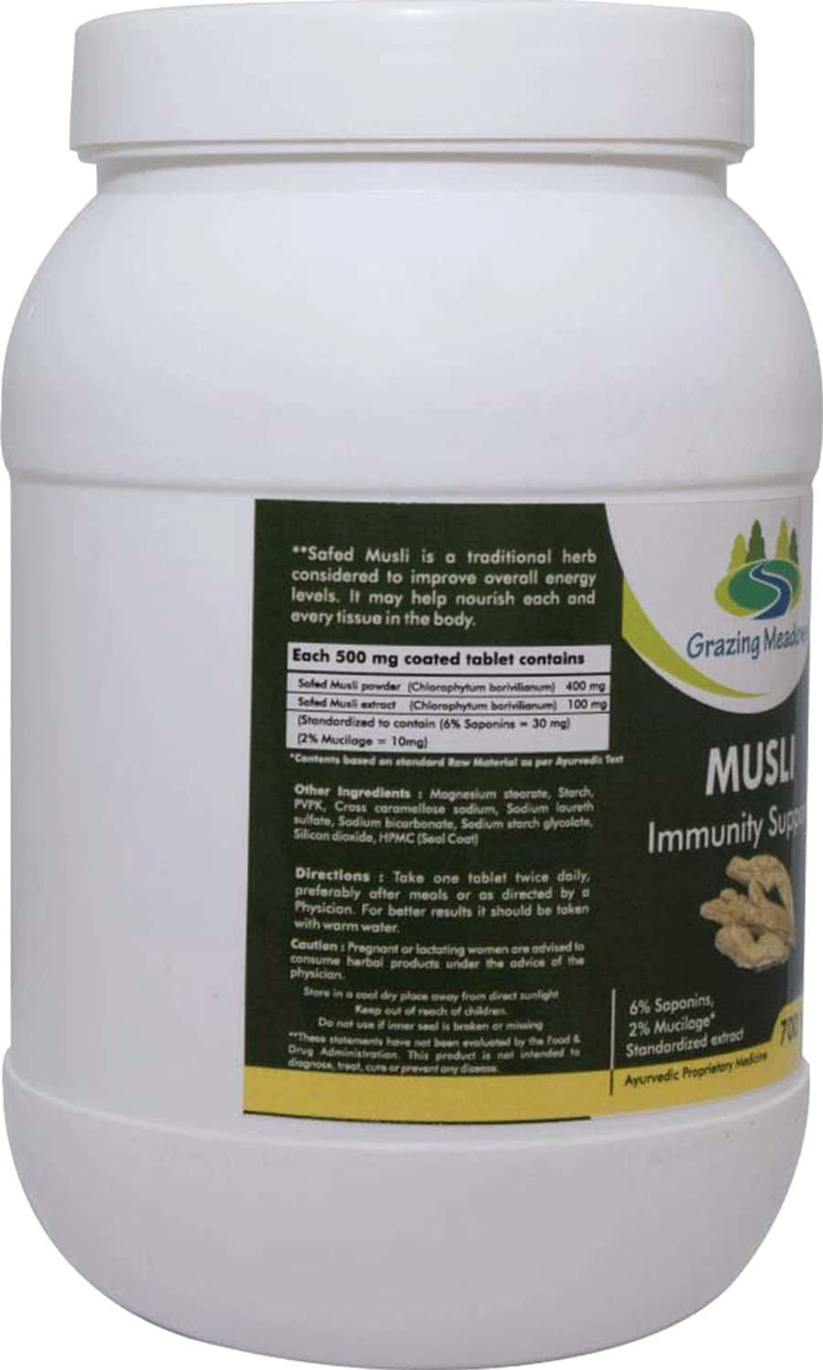 Buy GRAZING MEADOWS MUSLI TABLETS SAFED MUSLI 700 TABLETS/MUSALI POWDER ...