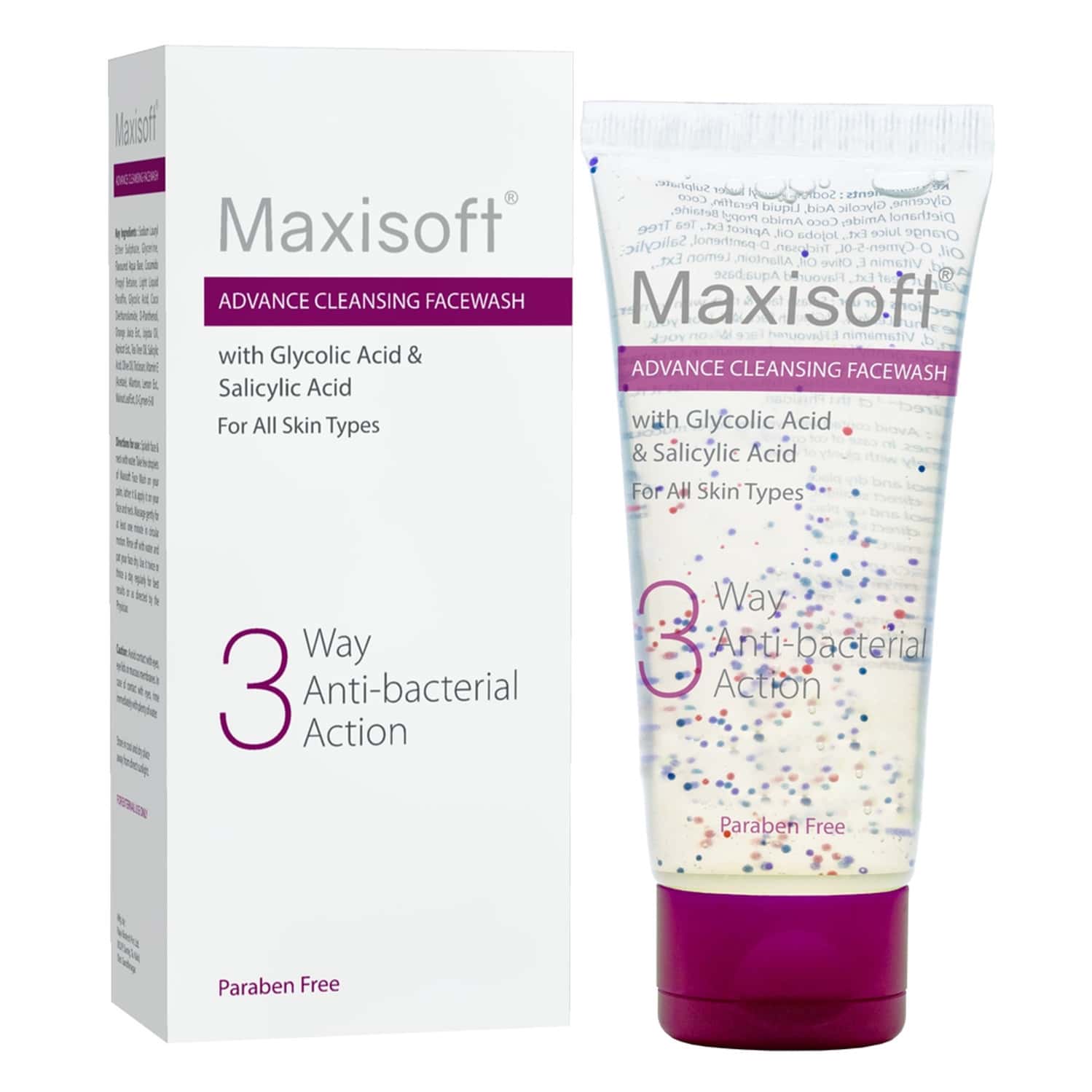 Buy MAXISOFT 3 WAY ANTIBACTERIAL FACE WASH (100 ML - PACK OF 3) Online ...
