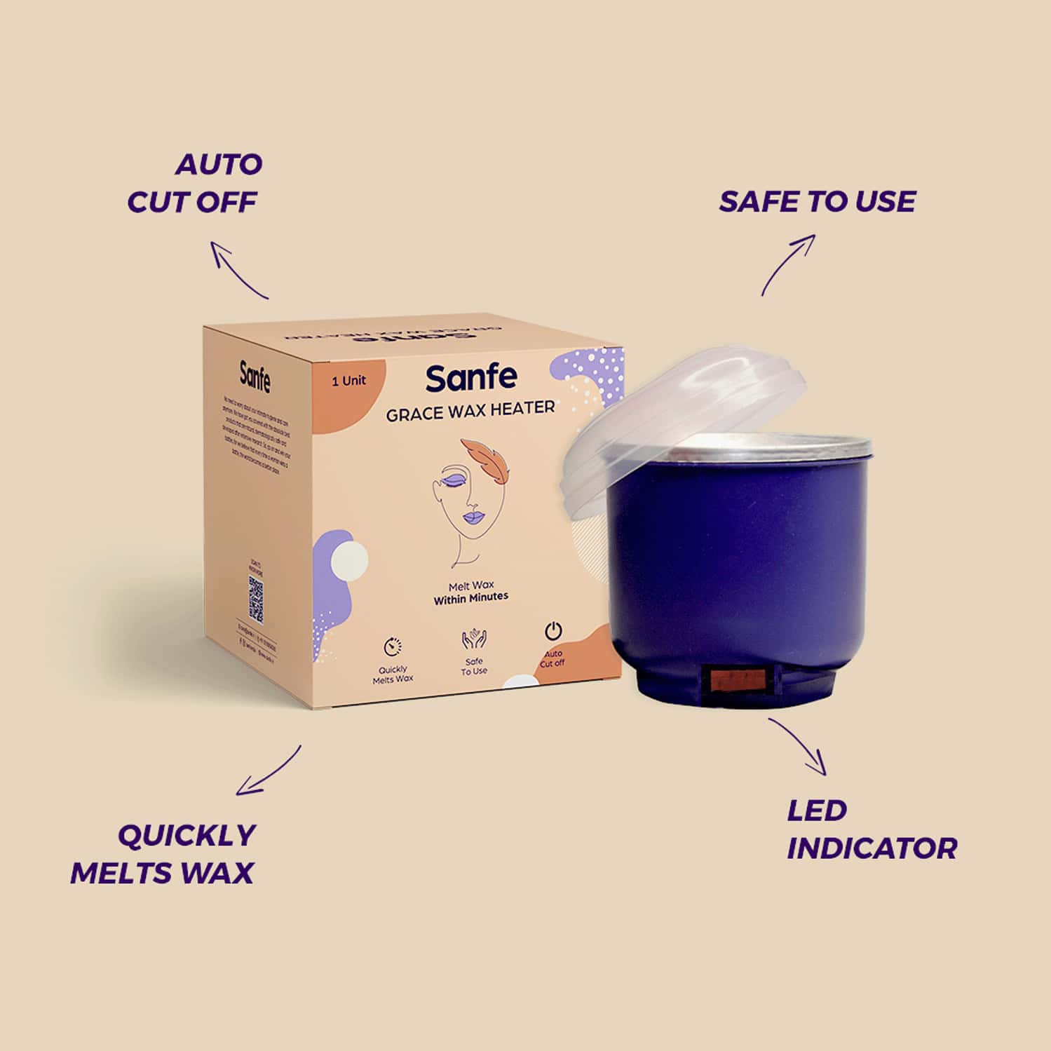 Buy SANFE GRACE WAX HEATER - AUTO CUT OFF WAX HEATER FOR PERFECTLY ...