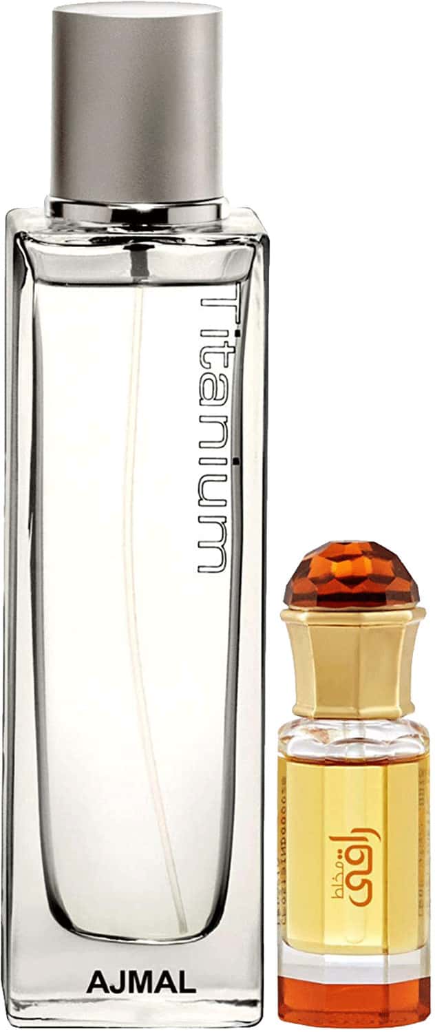 Buy AJMAL TITANIUM EDP 100ML PERFUME FOR MEN AND MUKHALLAT AL WAFA CP ATTAR 12ML FOR UNISEX ...