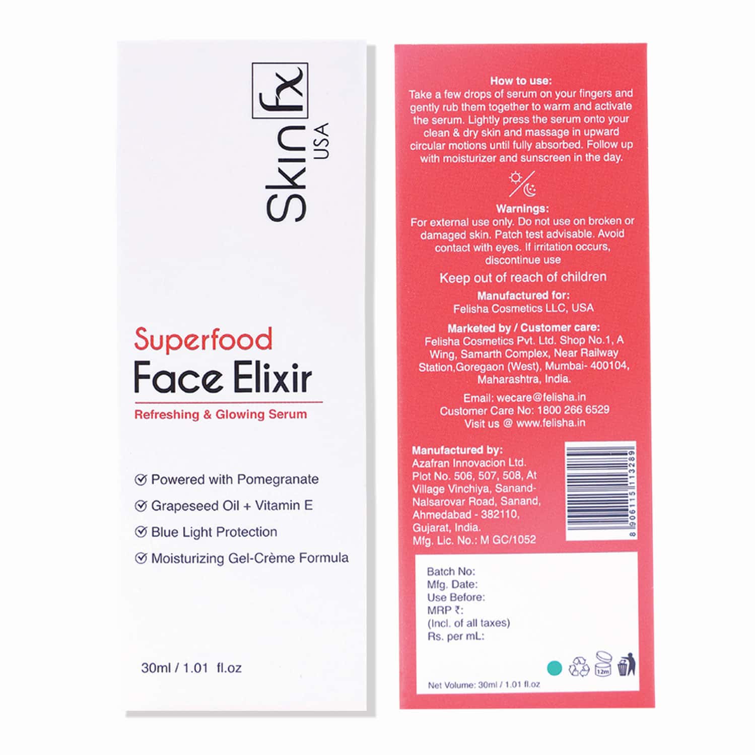 Buy SKIN FX SUPERFOOD FACE ELIXIR REFRESHING & GLOWING SERUM ...