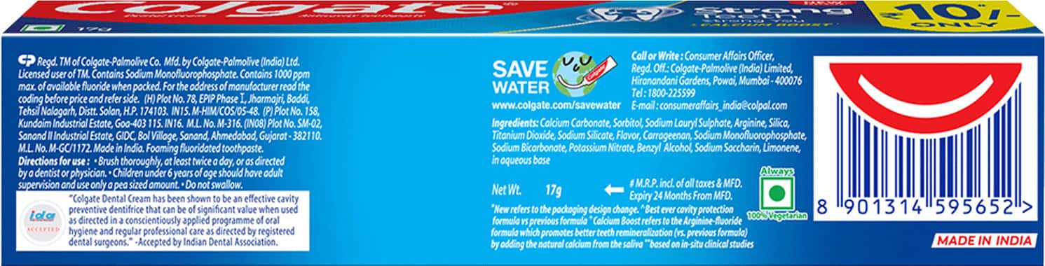 Buy COLGATE STRONG TEETH TOOTHPASTE : INDIA'S NO.1 TOOTHPASTE, 2X ...