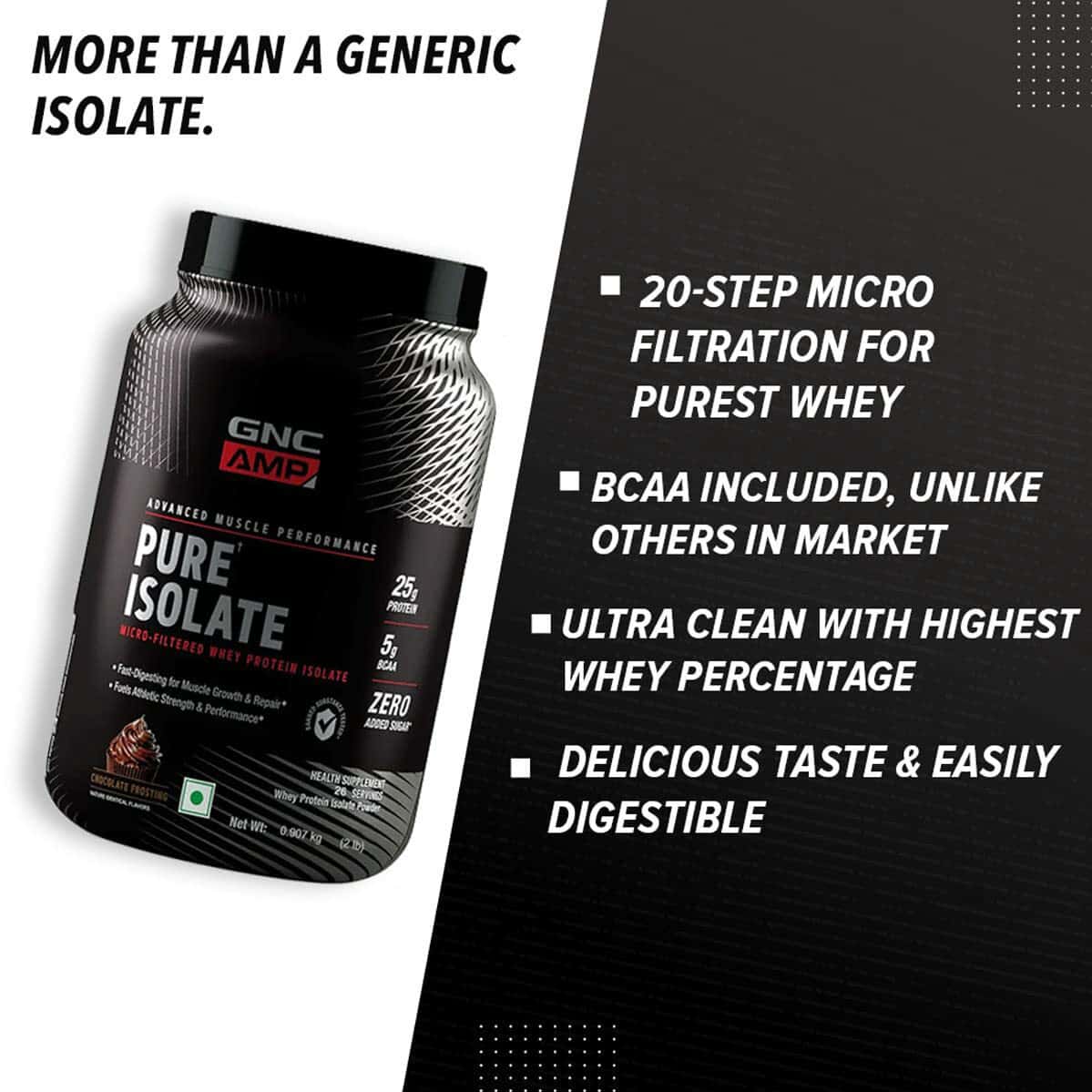 Buy GNC AMP PURE ISOLATE | ADVANCED MUSCLE PERFORMANCE (VANILLA, 4 LBS ...