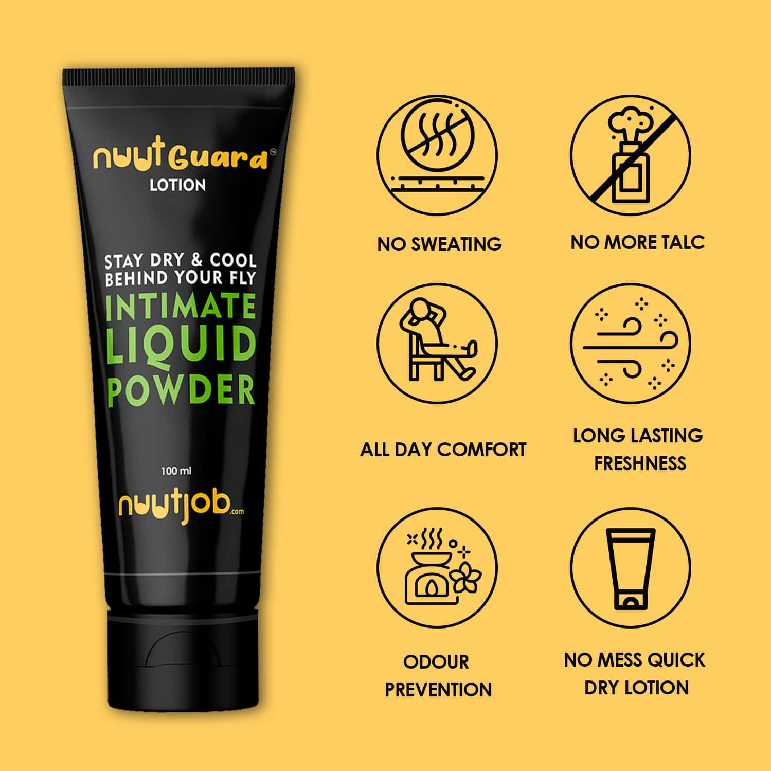 Buy NUUTGUARD INTIMATE SWEAT CONTROL LIQUID POWDER FOR MEN Online & Get ...