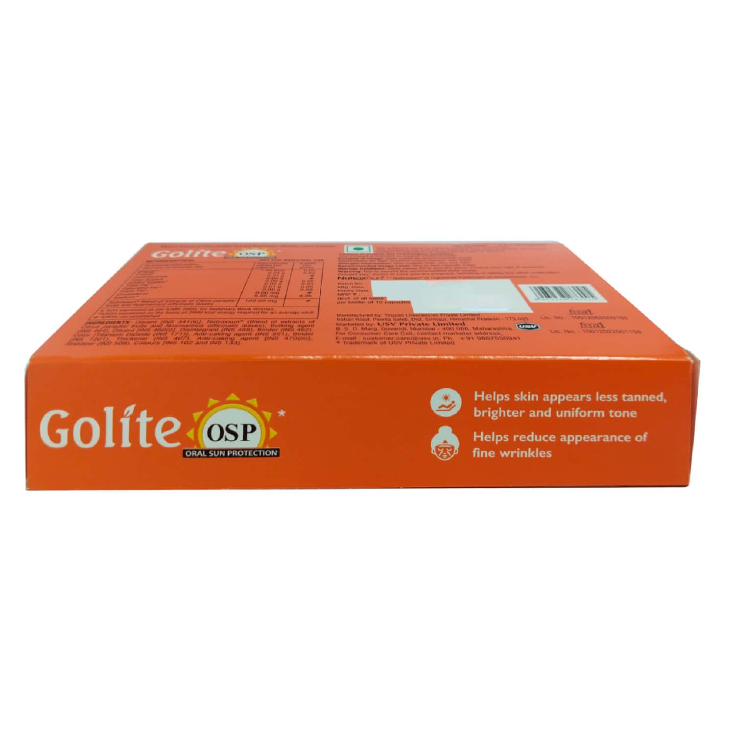 Buy GOLITE OSP ORAL SUN PROTECTION STRIP OF 10 CAPSULES Online & Get ...
