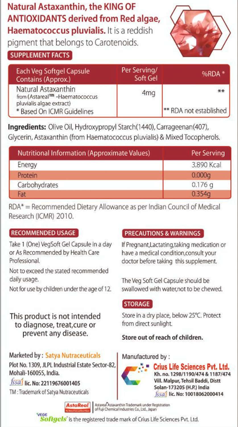 Buy ORIGINS NUTRA NATURAL ASTAXANTHIN SUPPORTS HEART JOINT (30 SOFTGELS ...