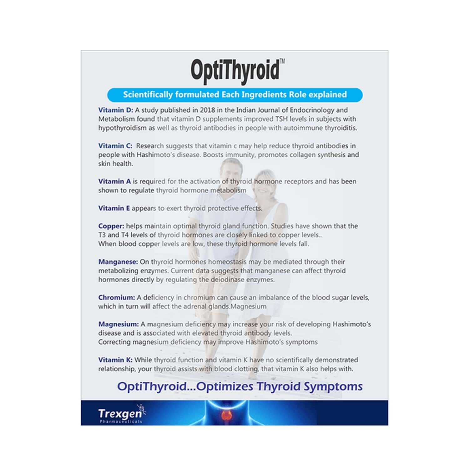 Buy TREXGEN OPTI-THYROID UNDERACTIVE THYROID FUNCTION TABLETS - 30 ...